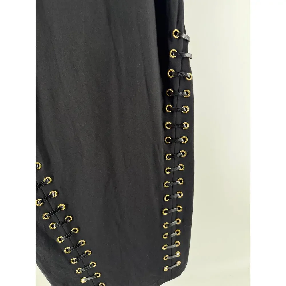 Carmen Marc Valvo | Dresses | Carmen Marc Valvo Black Lace Up Sheath ...